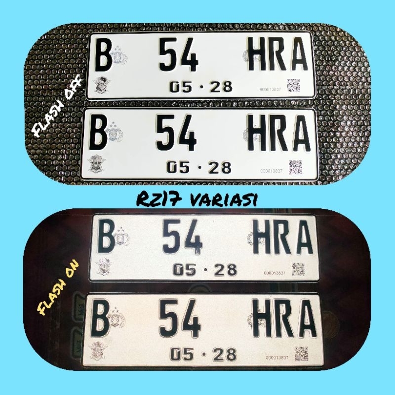 Jual plat mobil barcode /QR reflektif putih font baru 2 pcs asli $amsat ...