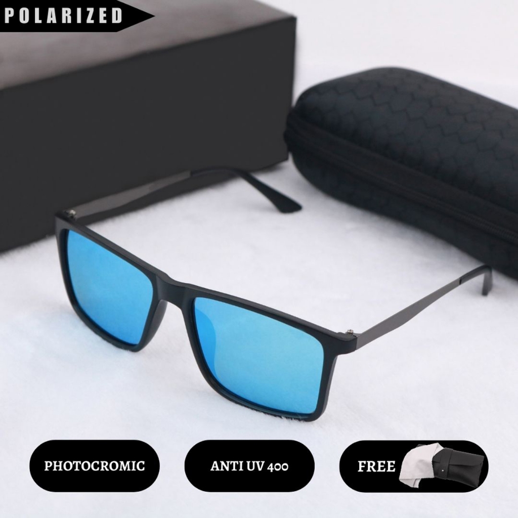 Jual 【Free Dompet&Lap】COD-【5873】Kacamata Hitam Fashion Pria Wanita Kacamata Polar UV400 ...