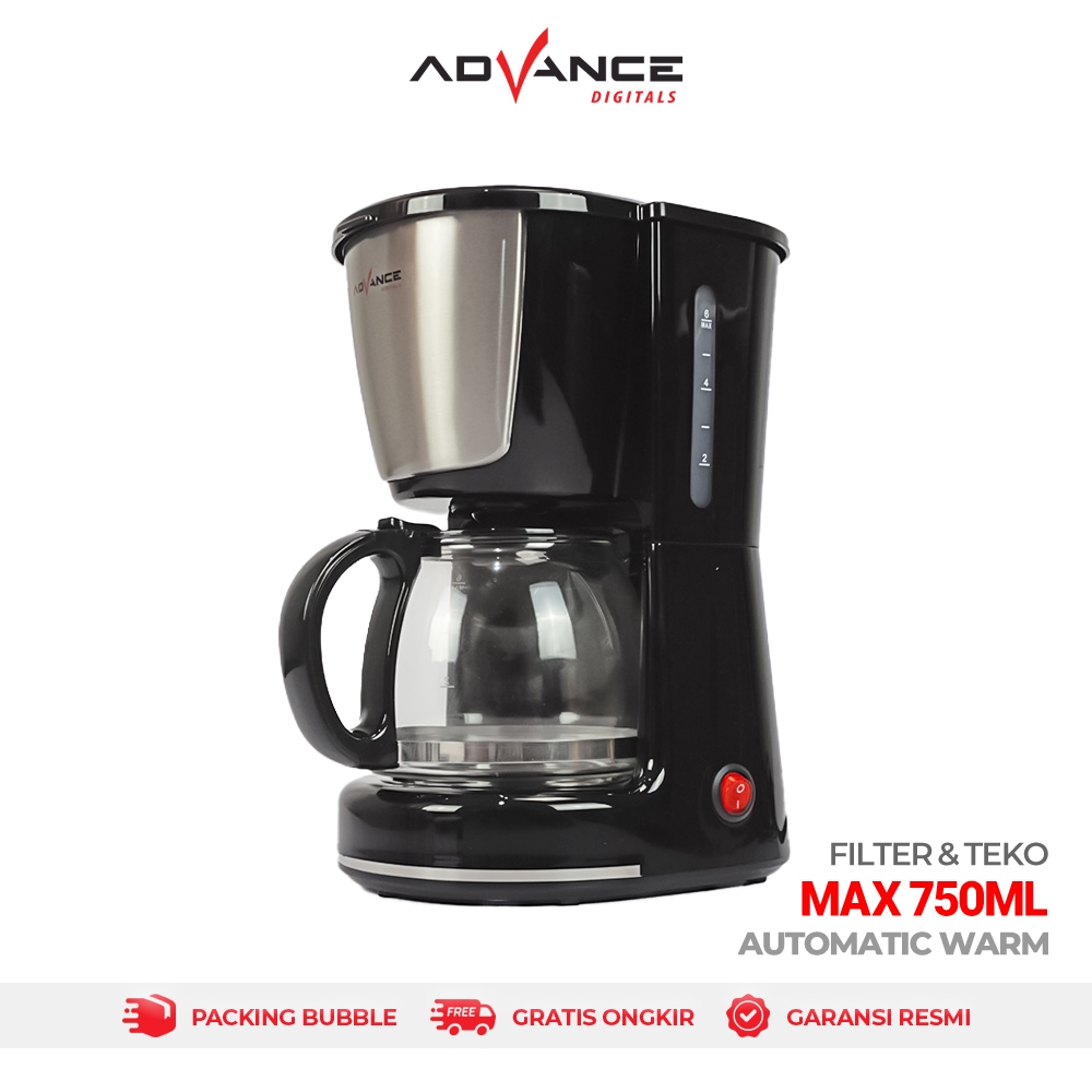 Jual Advance CM-208A Drip Coffee Maker 0.75 Liter Mesin Kopi Otomatis Tetap Hangat 550 Watt ...