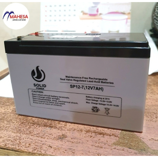 Jual SolidPower BATTERY UPS 12V 7A 12 VOLT 7AH BATERAI AKI Batere Accu ...
