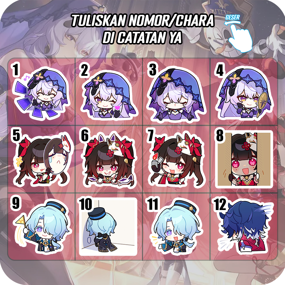 Jual Stiker Glossy Honkai Star Rail HSR 2.0, Sticker Anime Game ...