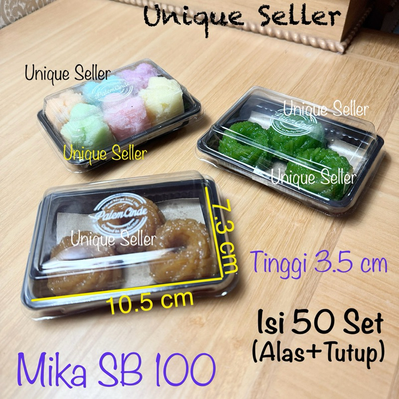 Jual [isi50] Mika SB 100 Uk 10.5x7x3.5 cm / Mika Kue SB100 / Mika Kue Kotak Persegi Brownies ...