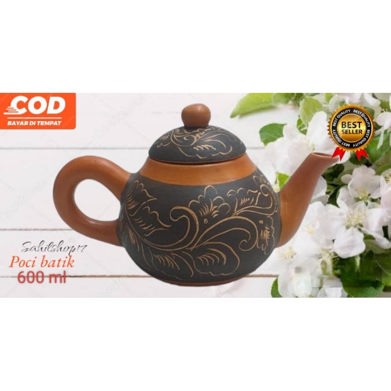 Jual Poci tanah liat/teko tanah liat BATIK single(poci saja) | Shopee ...