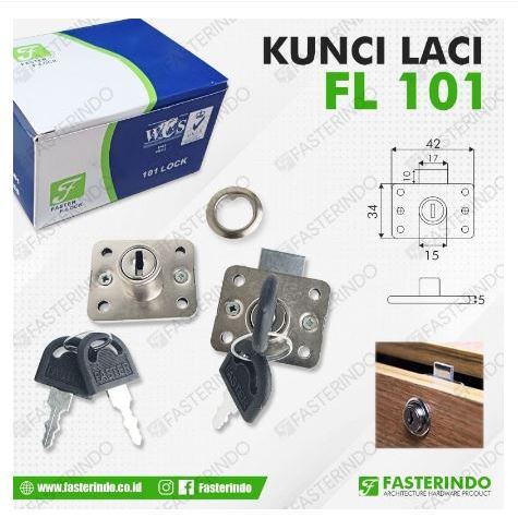 Jual KUNCI LACI LEMARI 101 DRAWER LOCK 16mm FASTER / KUNCI MEKAR 505 LEMARI PINTU GESER / KUNCI ...