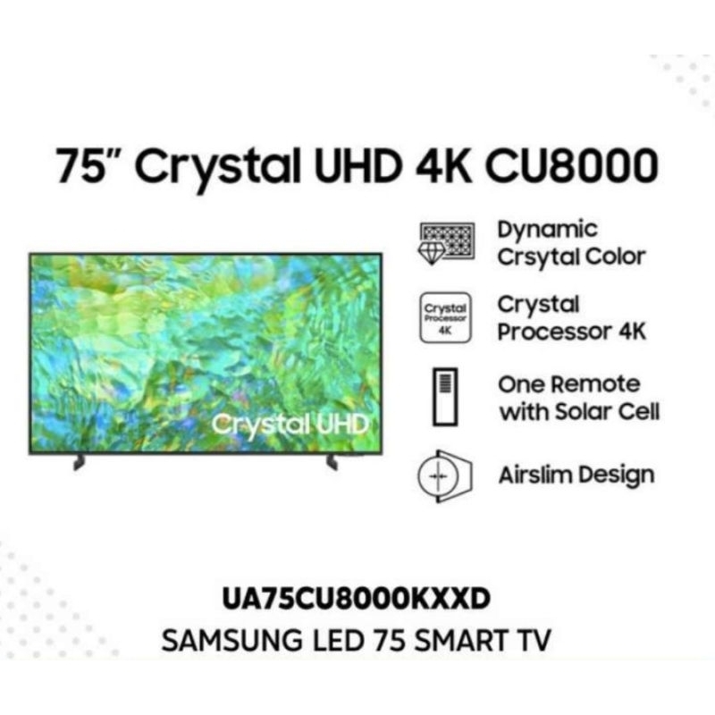Jual Samsung Led TV UA75CU8000 | 75CU8000 Big Size 75inch Crystal UHD ...