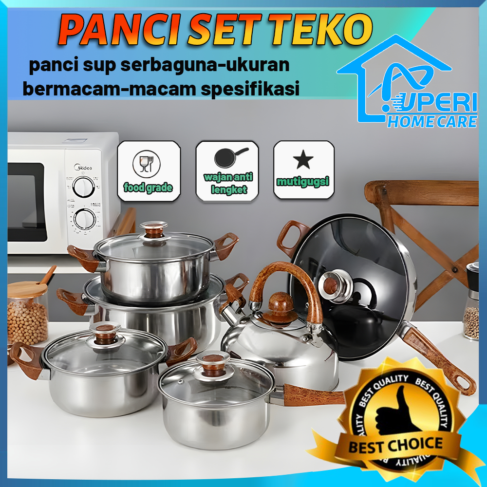 Jual 【UPERI】Set Panci Masak Stainless Steel Satu Set Wajan Panci Murah ...