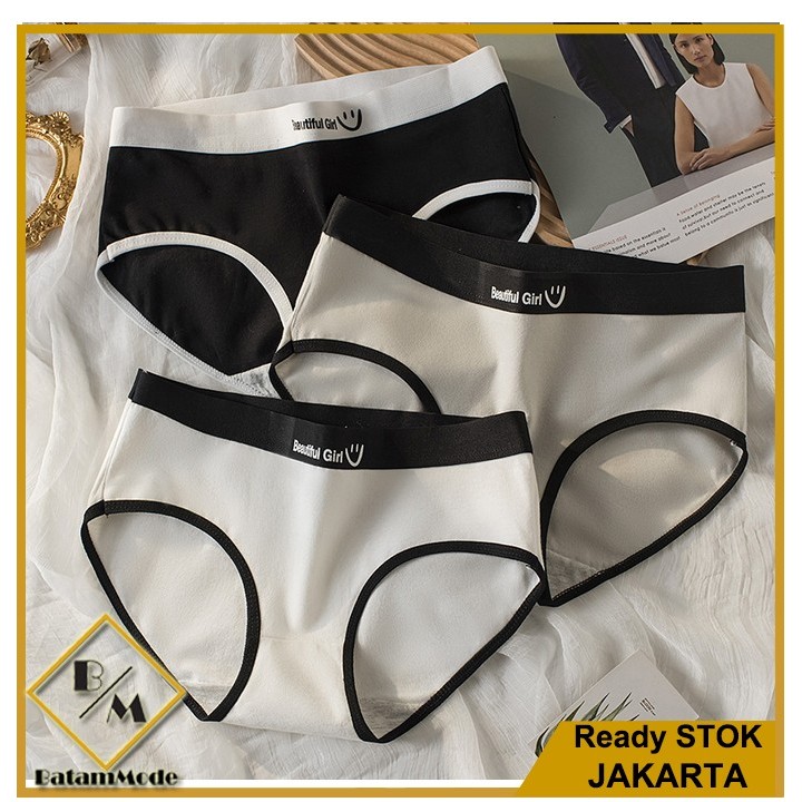 Jual BATAMMODE Celana Dalam Mid Waist Cd Polos Bahan Katun Dalaman ...