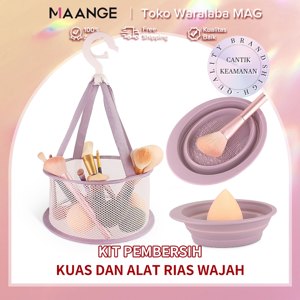 Jual MAANGE Makeup Brush Cleaning Bowl & Jemuran Jaring Keranjang ...