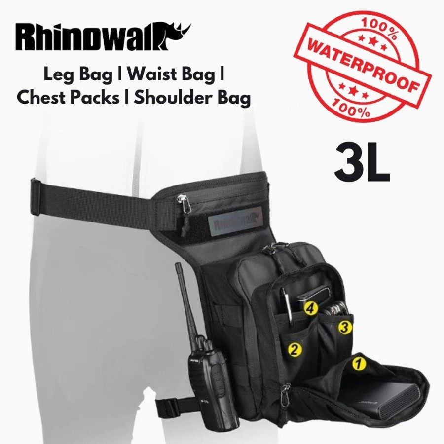 Jual Tas Kaki Rhinowalk MT102 Tactical Drop Leg Bag Motor tas taktikal ...