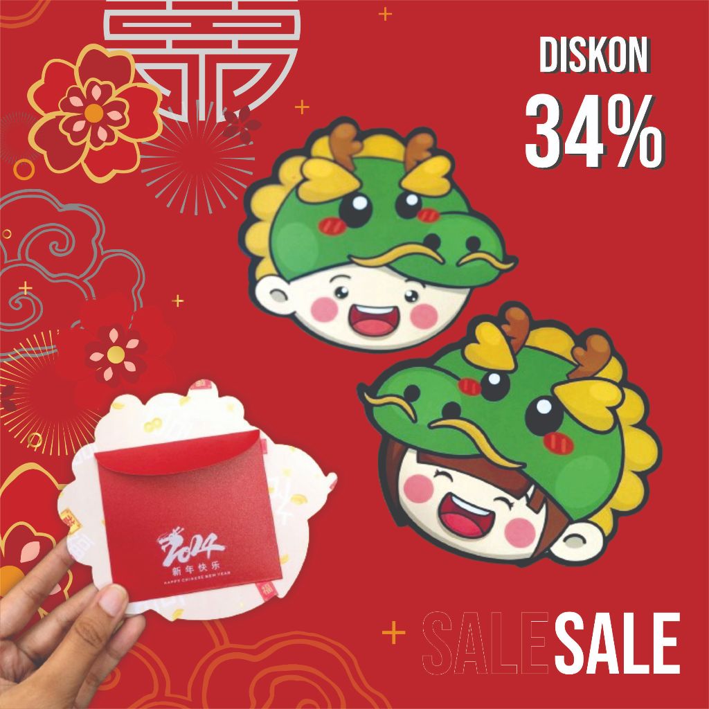 Jual SALE ! Angpao Imlek Bentuk Naga Lucu ISI 6 PCS Angpao Chinese New ...