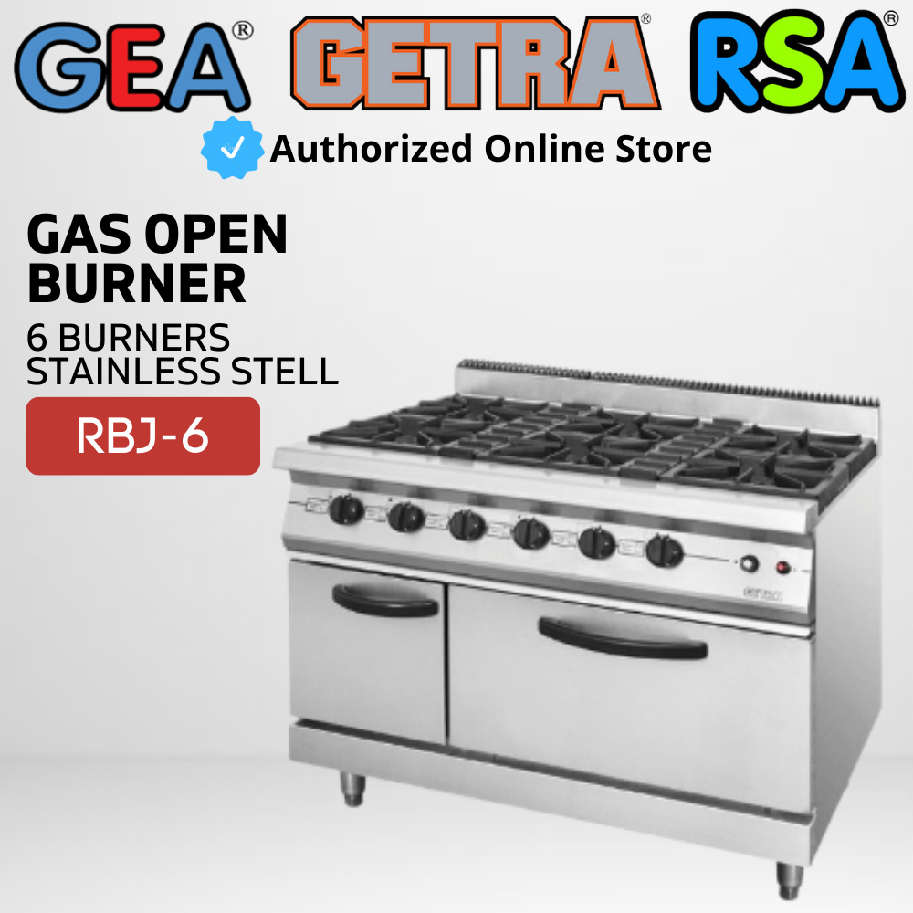 Jual GAS OPEN BURNER GETRA RBJ-6 KOMPOR OVEN STAINLESS 6 TUNGKU RBJ 6 ...