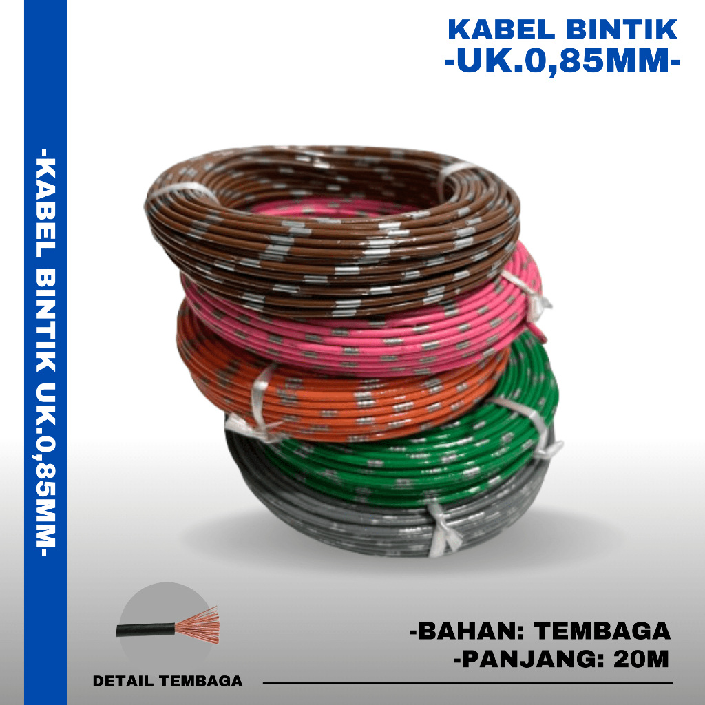 Jual Kabel Bintik Uk.0,85x20m Kabel Otomotif Body Motor/Mobil Murah ...