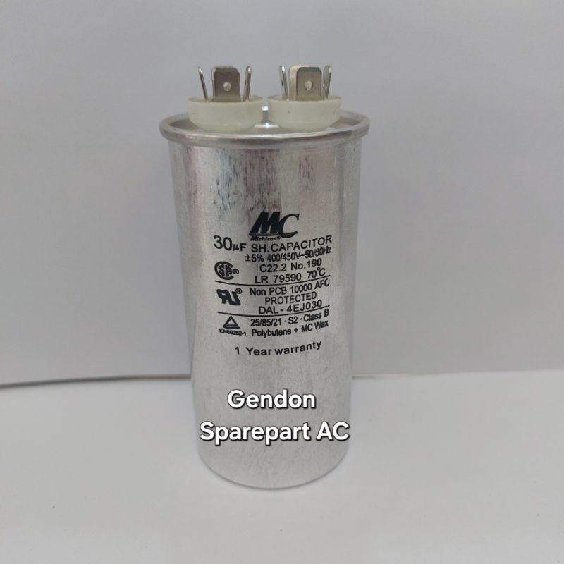 Jual Kapasitor AC MC 30 uF / 30 mikro kaki 2 Capasitor AC 30uf | Shopee Indonesia