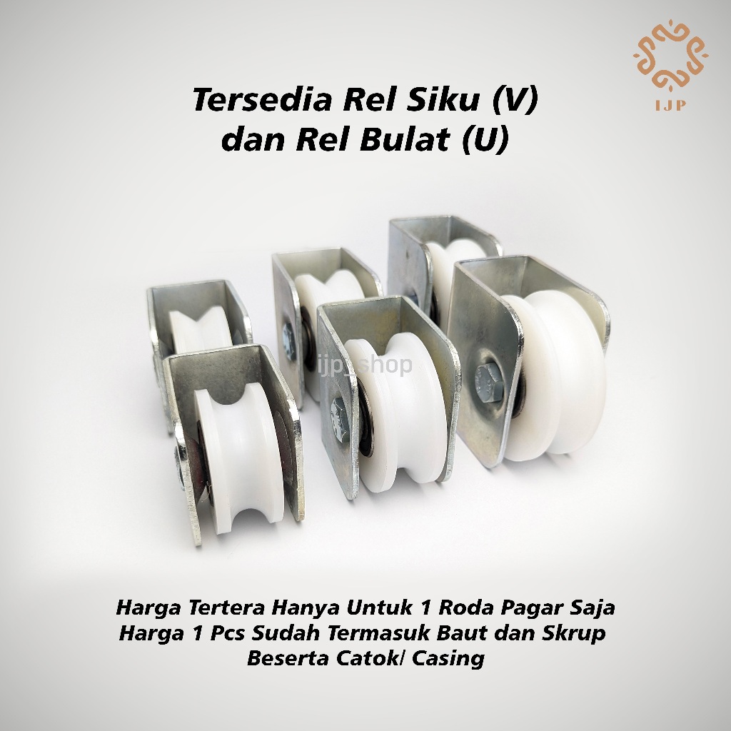 Jual Roda Nylon Pintu Pagar Rel Bulat dan Siku U dan V Roda Nilon Pagar ...