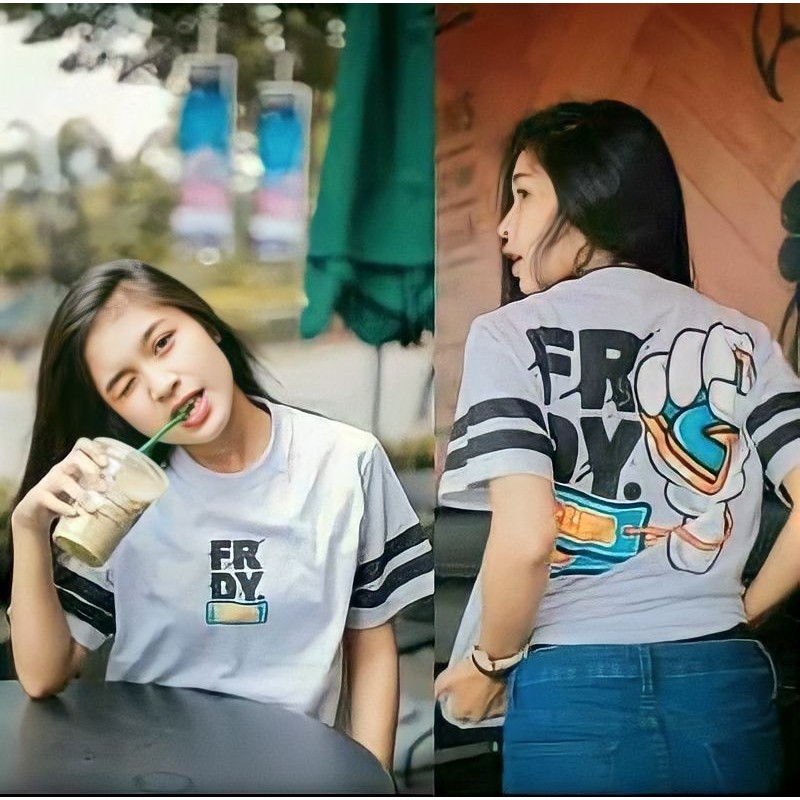 Jual Kaos Friday Wanita Friday Killer Putih Tangan Salur T-shirt Distro ...
