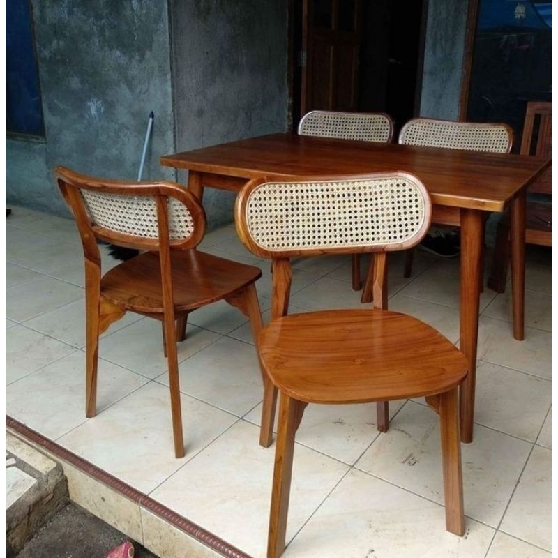 Jual KURSI CAFE JATI | KURSI MAKAN | KURSI KACANG | SET MEJA MAKAN MINIMALIS | KURSI RETRO ...