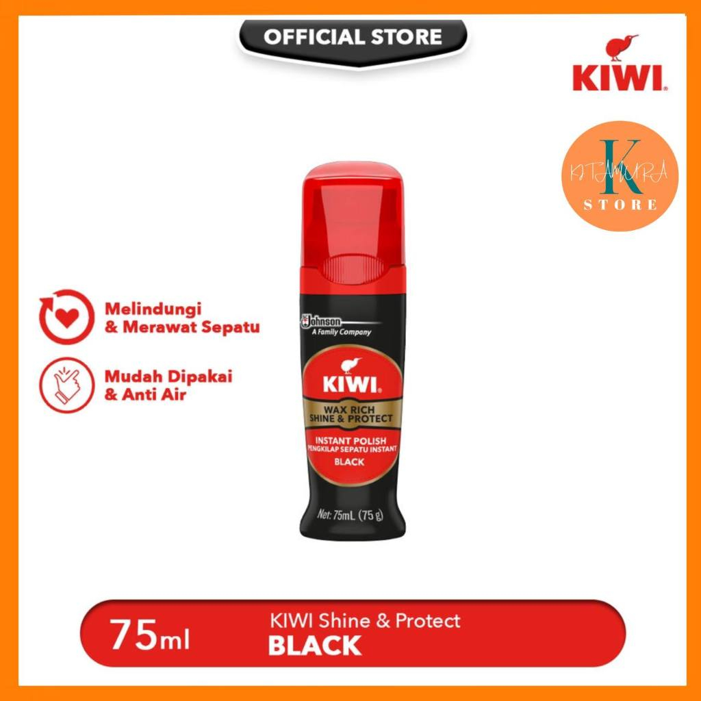 Jual Semir Sepatu Kiwi Cair Shoe Care Liquid Polish Black 75ml Kiwi Wax Rich Shine & Protect ...