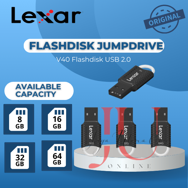 Jual Flashdisk Lexar Jumpdrive V40 / S60 USB 2.0 8gb 16gb 32gb 64gb Original | Shopee Indonesia