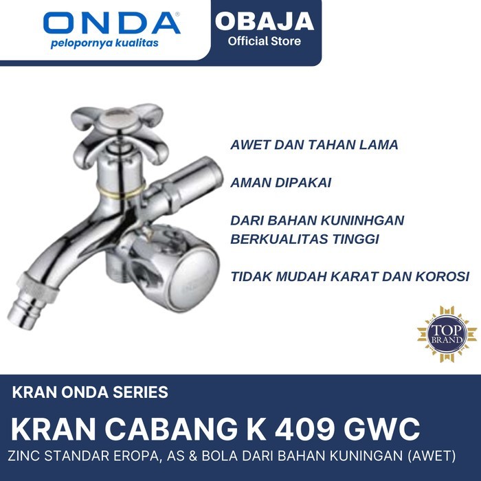 Jual Onda Kran Cabang K 409 GWC / Kran Cabang K 409 GWC 1/2 Inch Onda | Shopee Indonesia
