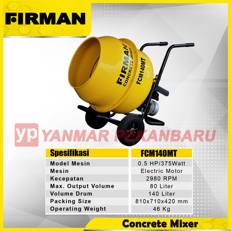 Jual Mesin Pengaduk Semen Molen / Concrete Mixer FIRMAN FCM - 140 MT ...