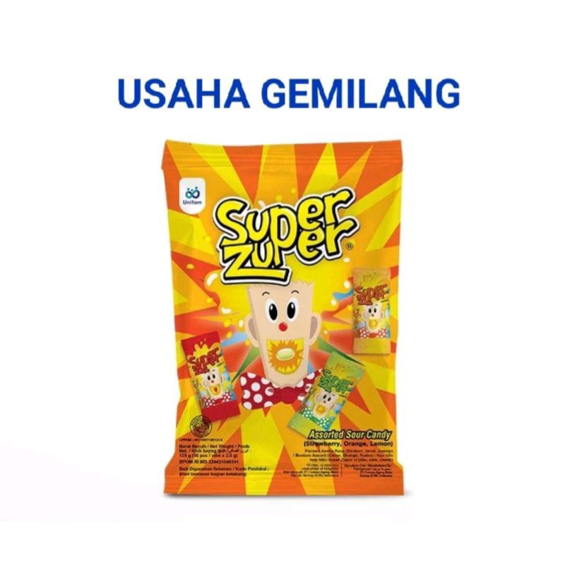 Jual Permen Super Zuper Candy Bag (40pcs) - Permen Asam Rasa Stroberi ...
