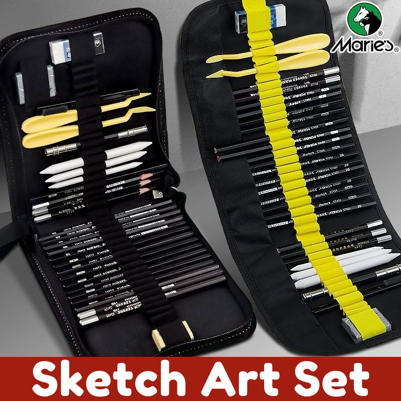 Jual Pensil Maries 1 Set Sketsa - Maries Sketch Art Tool Set Pencil ...