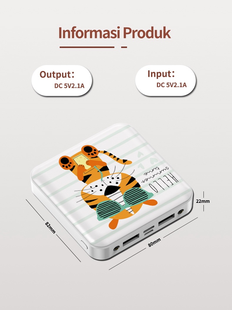 Jual Mivok Custom Powerbank 20000 mAh Dual USB Output Gambar Kustom ...
