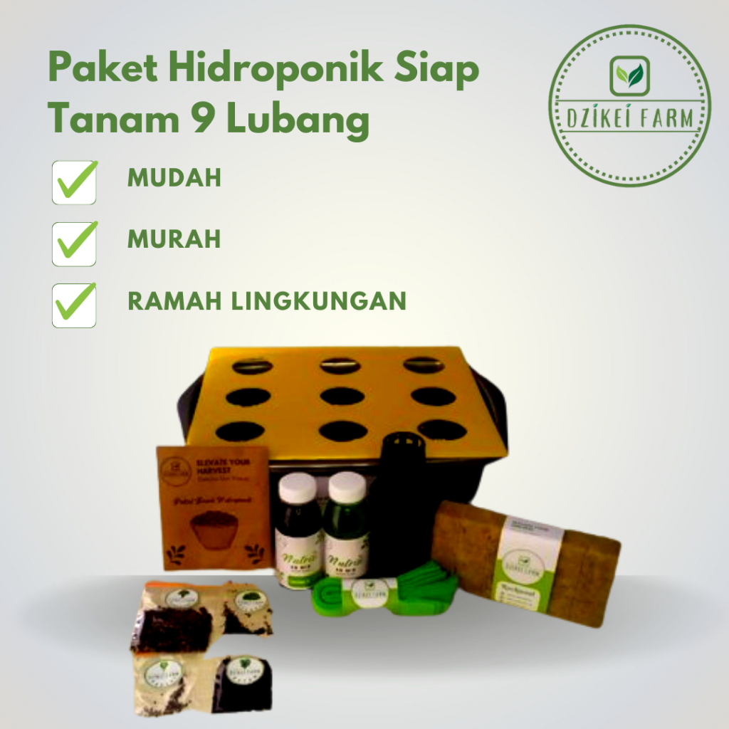 Jual Paket Hidroponik Pemula Lengkap Siap Pakai 1 Bak 9 Lubang Sistem Wick Komplit dengan ...