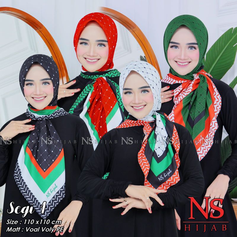 Jual Hijab Jilbab Kerudung segiempat VOAL palestina premium by NSHijab ...