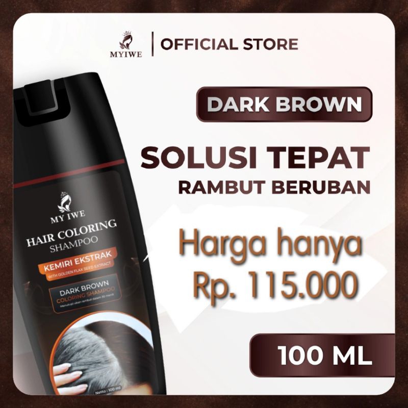 Jual Shampoo penutup uban Dark brown my iwe | Shopee Indonesia