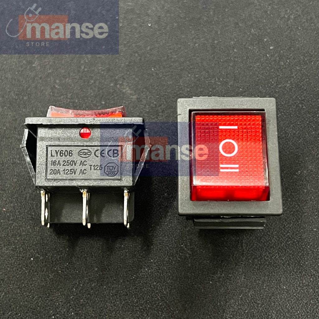 Jual Saklar 6 Kaki On Off On Lampu / Rocker Switch 6 Pin (Kualitas ...