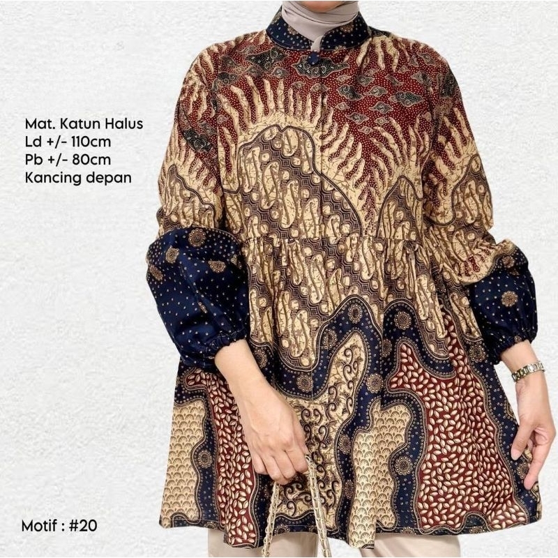 Jual Baju Batik Premium Atasan Wanita Lengan Balon Batik Solo | Shopee ...