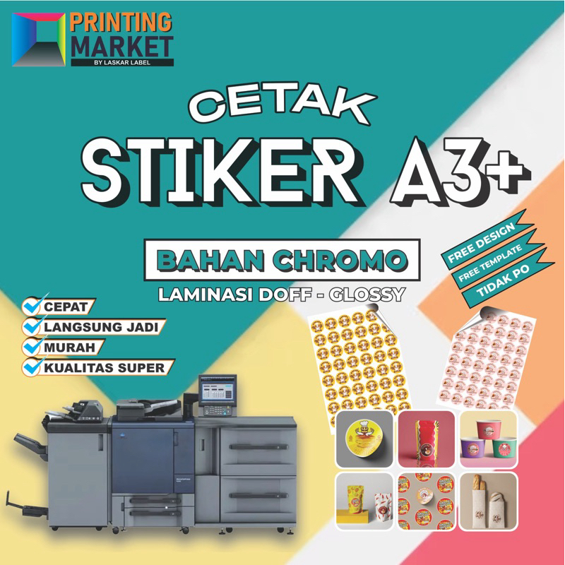 Jual stiker cromo a3+ stiker food setiker makanan stiker nama stiker ...