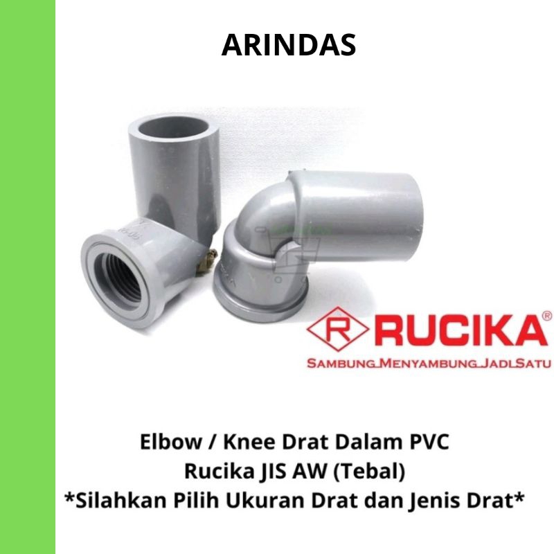 Jual Elbow / Knee Drat Dalam PVC Rucika 1/2" inch | Shopee Indonesia