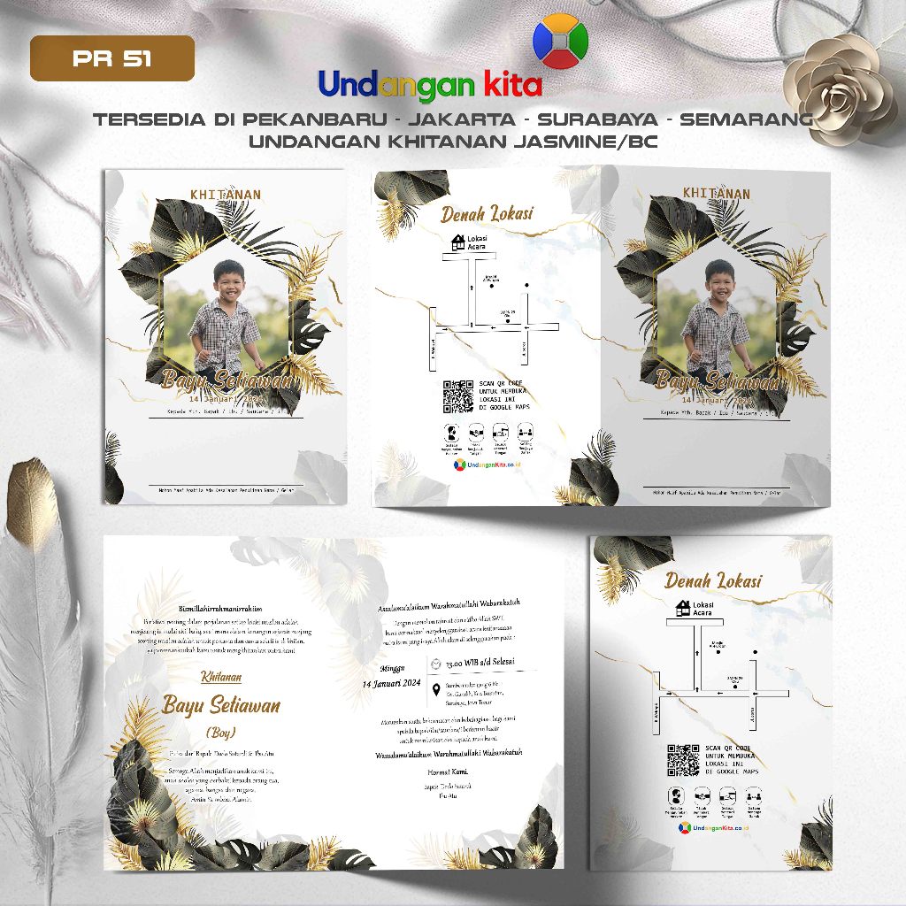 Jual Undangan Khitanan Softcover Jasmine / BC Undangan Kita Jakarta ...