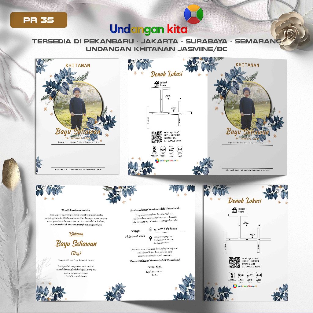 Jual Undangan Khitanan Softcover Jasmine / BC Undangan Kita Jakarta | Shopee Indonesia