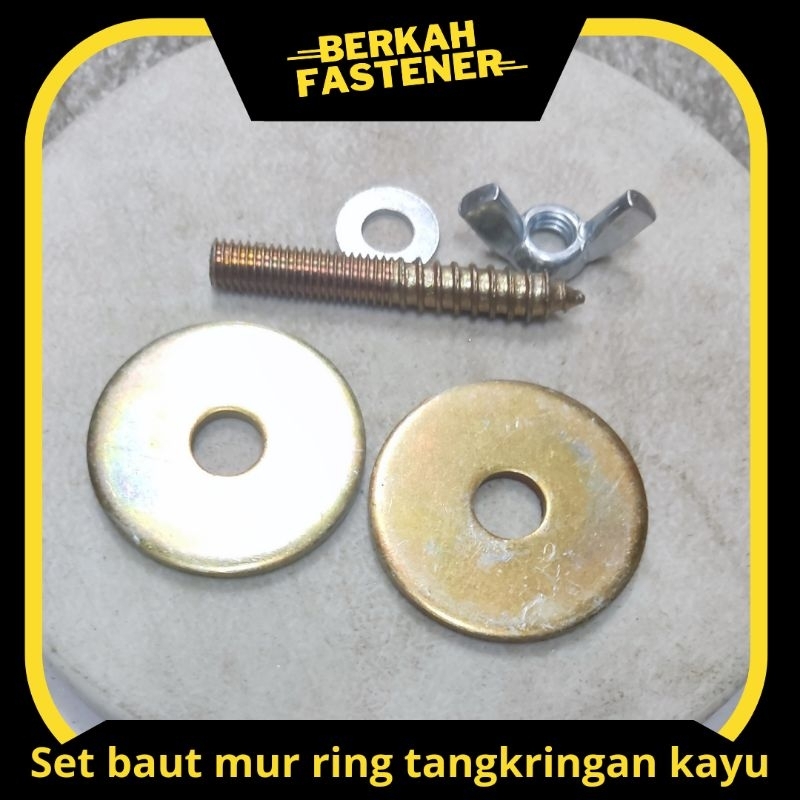 Jual Baut Mur Ring Jepit M10 x 50, M10 x 70, M10 x 80 / Penjepit kayu ...