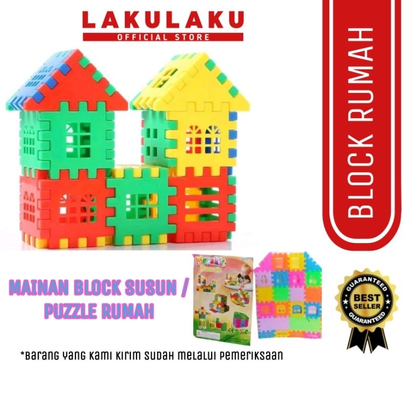 Jual LAKULAKU Mainan Anak Puzzle Block Rumah Susun Funny Brick Balok ...