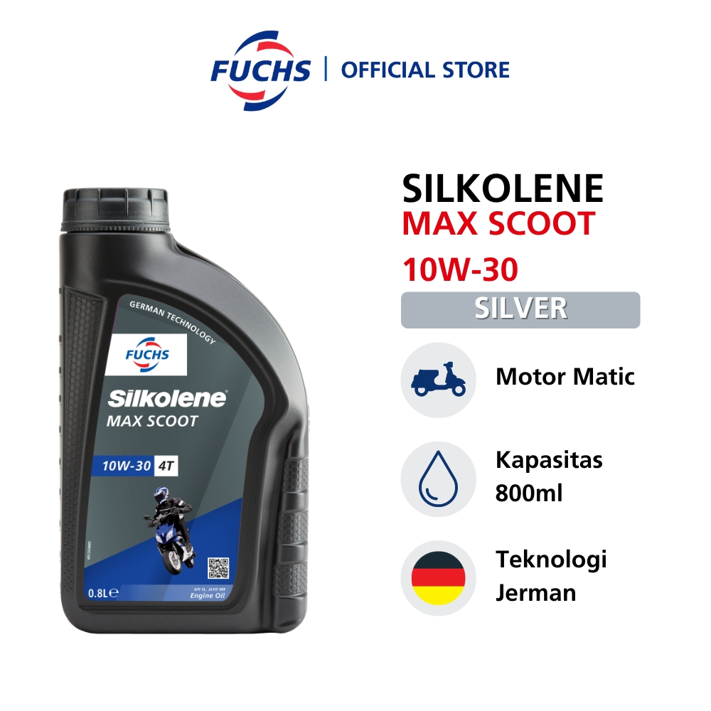 Jual FUCHS SILKOLENE MAX SCOOT 10W30 Engine Oil 800ml for 4T Scooter ...