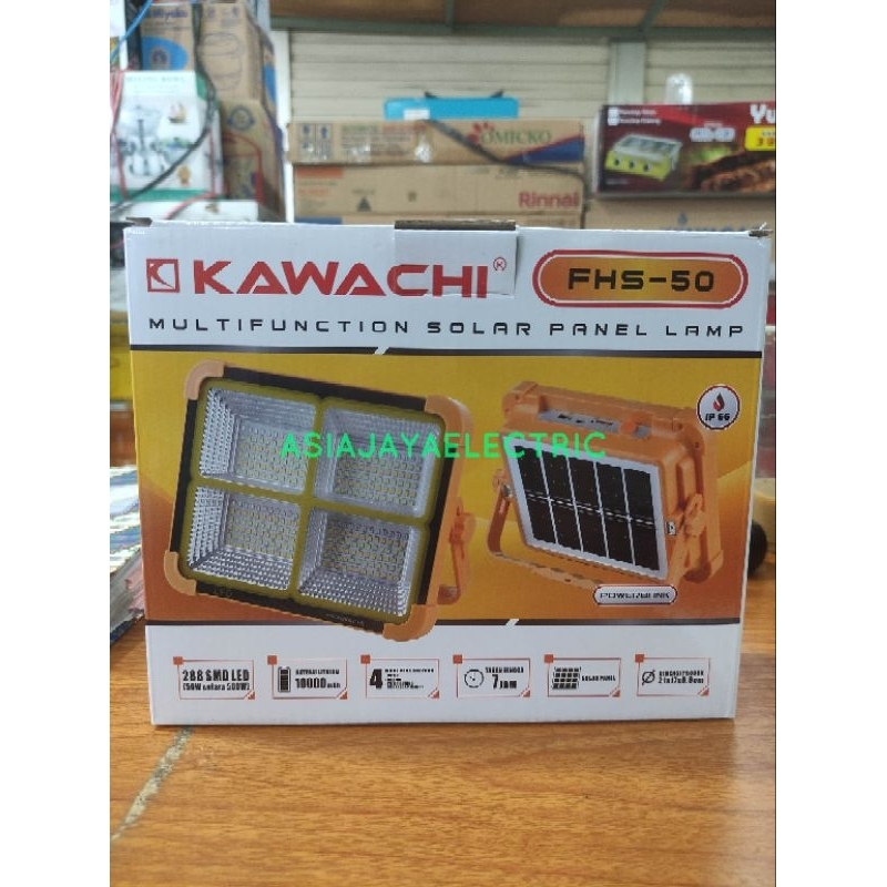 Jual LAMPU SOROT SOLAR PANEL KAWACHI FHS50 50W 50 WATT USB TYPE C SUPER ...