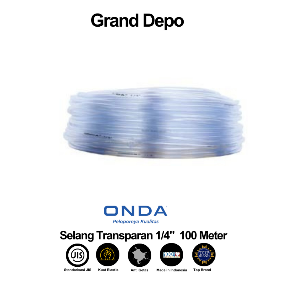 Jual Onda Selang Air Transparan 1/4" 100 Meter | Shopee Indonesia