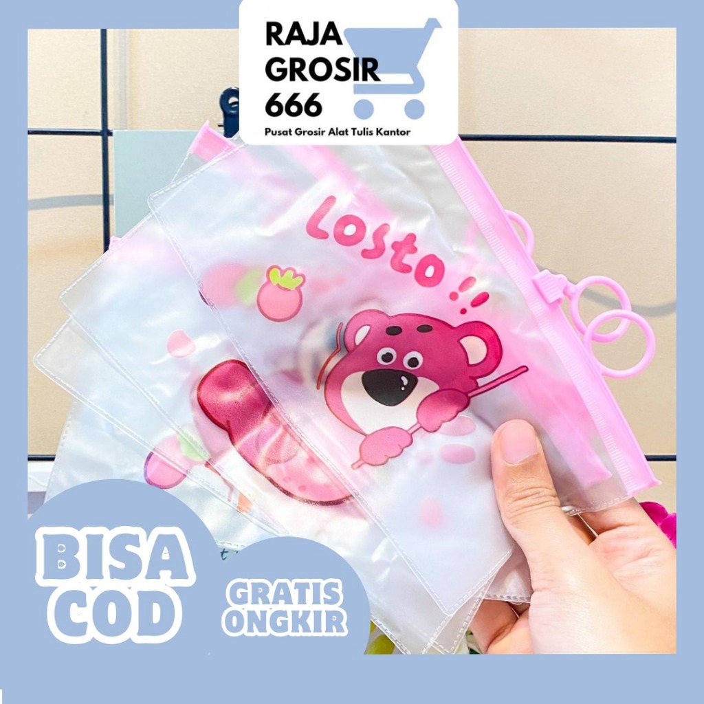 Jual KOTAK PENSIL PVC KECIL KARTUN LOTSO KP-1129 pouch zipper ziplock ...