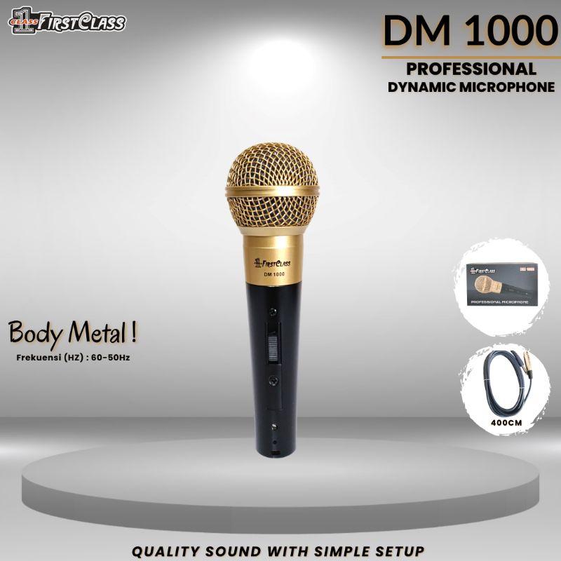 Jual Professional Dynamic Microphone Firstclass DM 1000 | Microphone DM ...