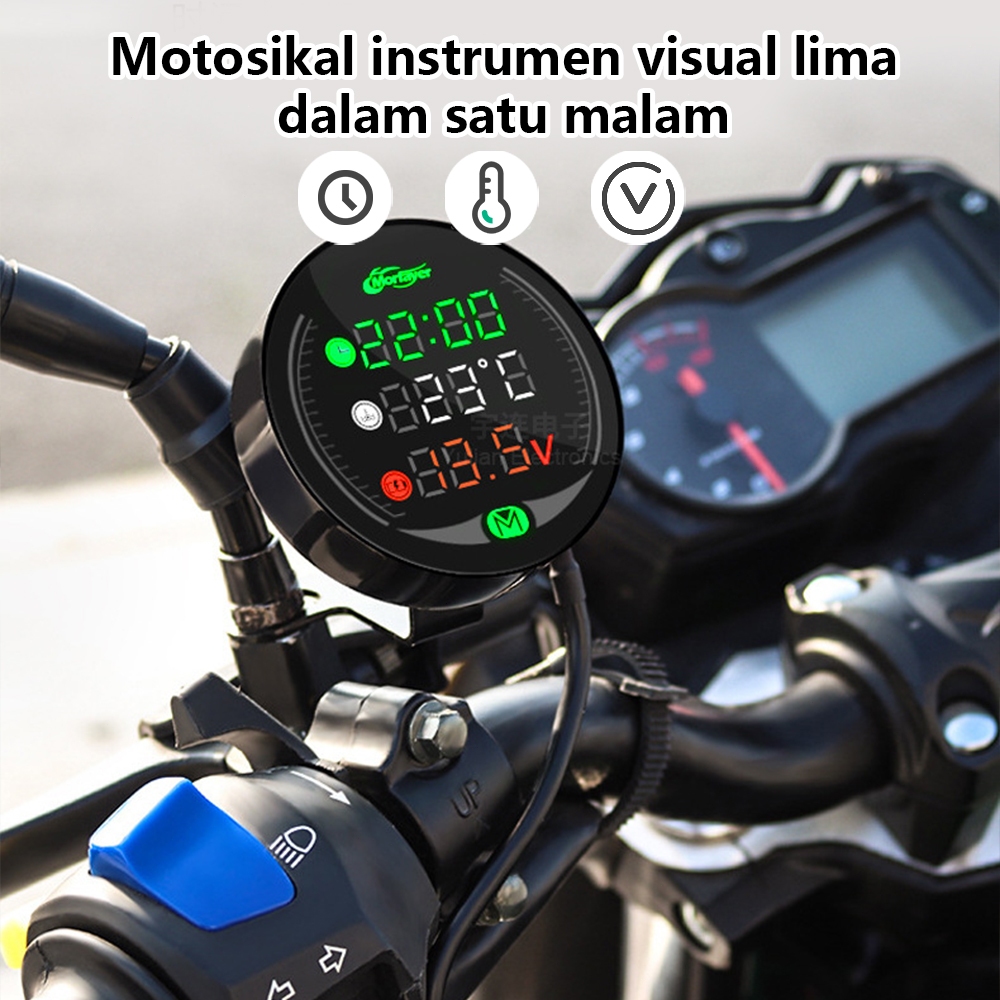 Jual Motorcycle Modification Instrument 9-24V LED Night Vision Watch ...