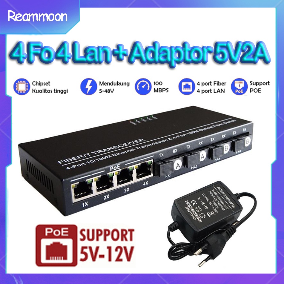 Jual KODE P32Z POE Converter 4 Fo 4 Lan AABB Htb 4 Fo 4 Lan 11 Mpbs Ethernet Switch Fiber Optik ...