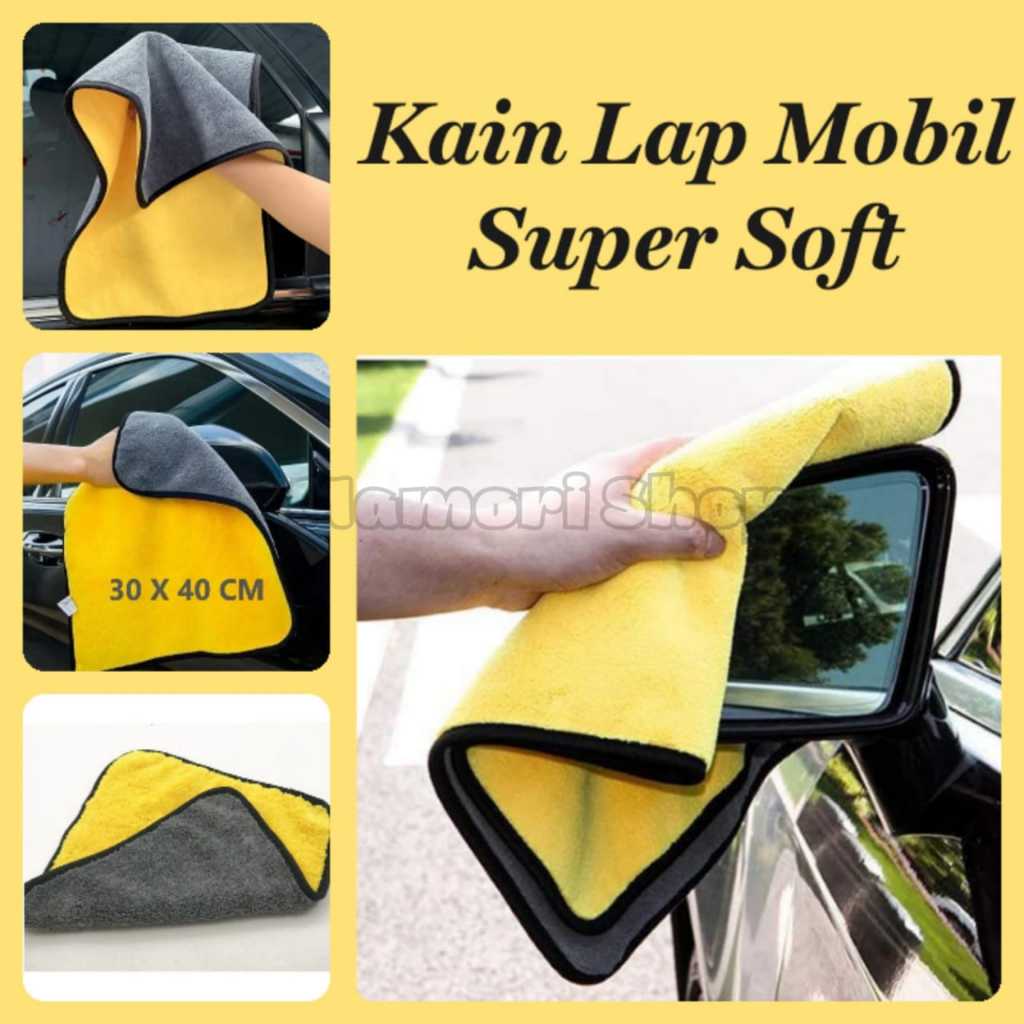 Jual [Mamori Shop] Kain Lap Mobil Super Soft 30x40 cm 500GSM Microfiber ...