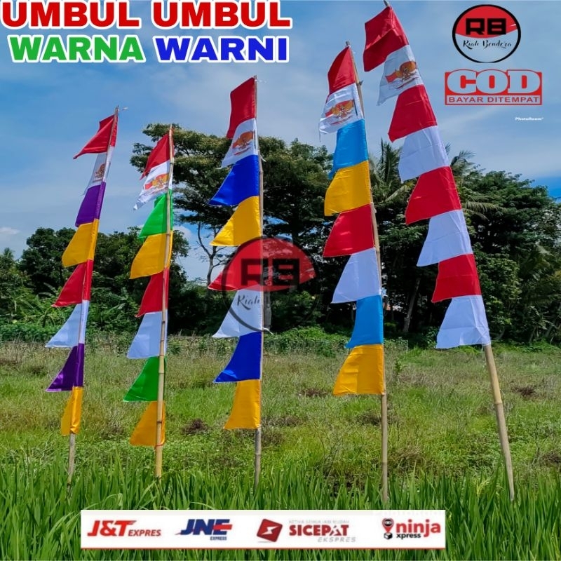 Jual BENDERA UMBUL UMBUL WARNA WARNI SABLON GARUDA | Shopee Indonesia