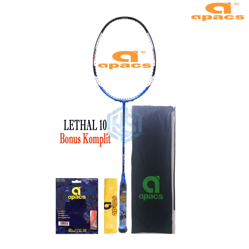 Jual Raket Badminton Apacs Lethal 10 Bonus Komplit Raket Apacs Lethal ...