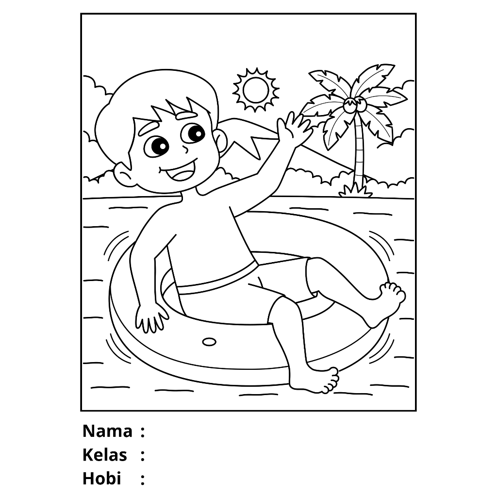 Jual LEMBAR SKETSA MEWARNAI TEMA PANTAI / MAINAN EDUKASI MENGASAH ...