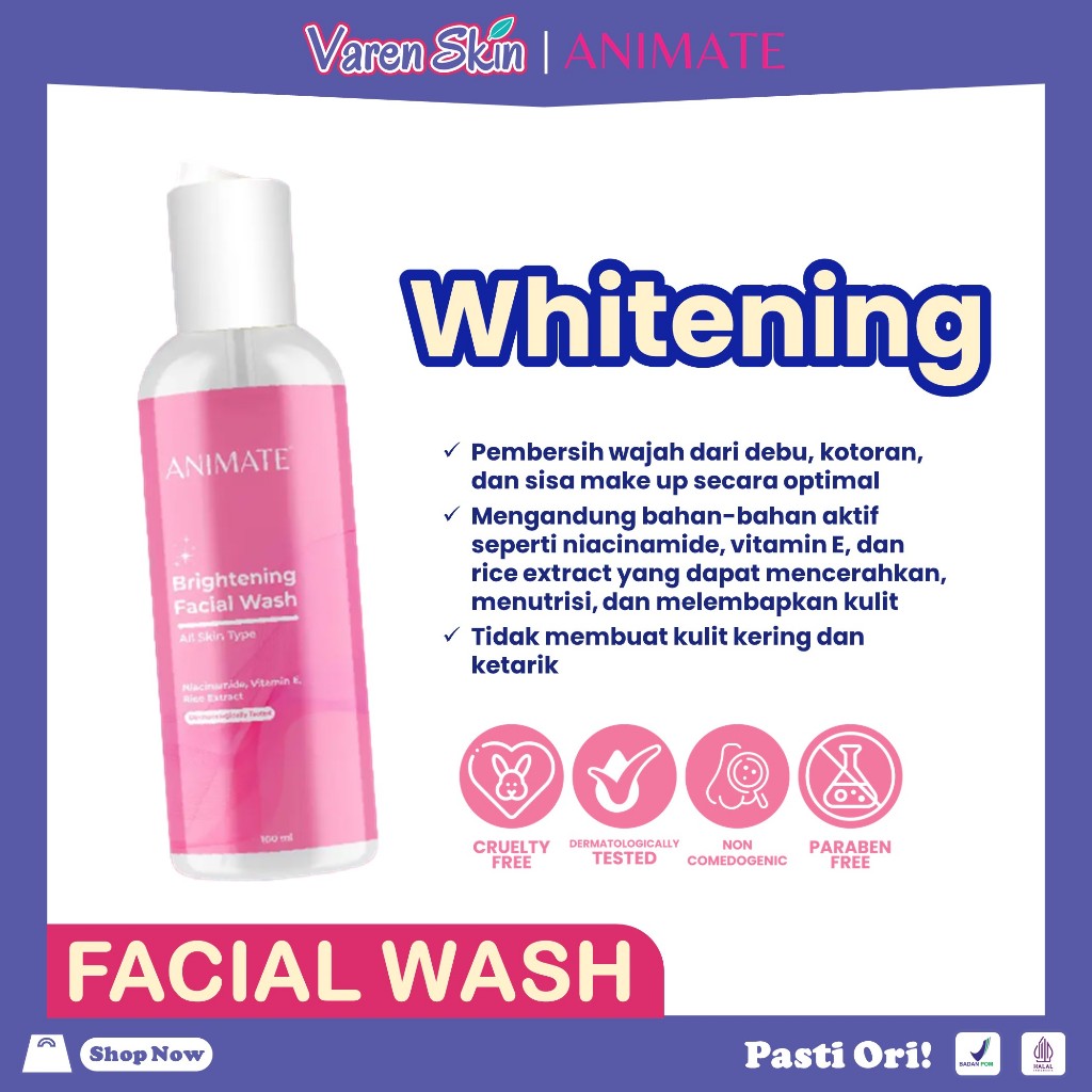 Jual ANIMATE Brightening Facial Wash 100 ml - Facial Wash Cleanser Face Wash | Shopee Indonesia